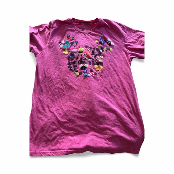 Disney | Tops | Disney Pink Tee With Vibrant Graphic | Poshmark
